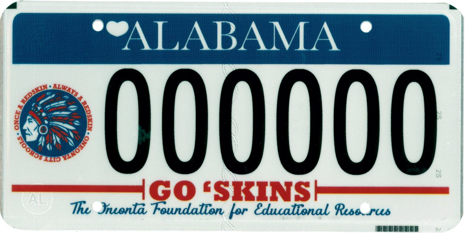 Oneonta Redskin Tag - Alabama Department of Revenue